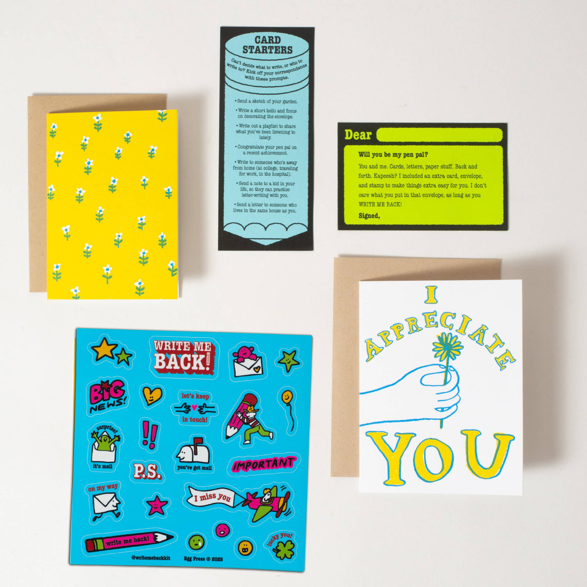 Appreciate + Flower Letter Writing Write Me Back Pen Pal Kit – Mutual ...