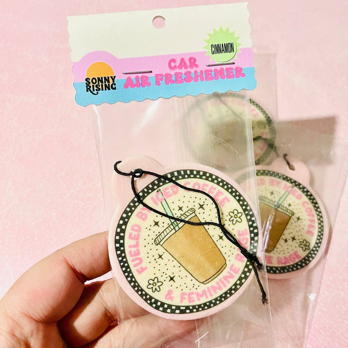 Car Air Freshener, Fueled By Iced Coffee & Feminine Rage, Pink – Mutual ...