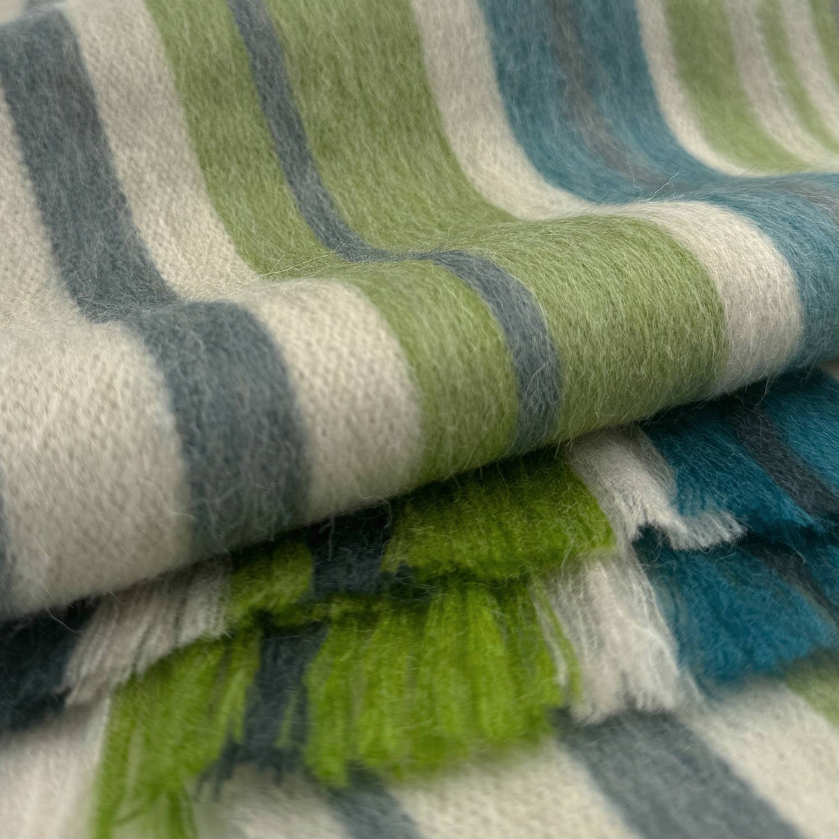 Lotus Green Blue Stripe Alpaca Scarf – Mutual Adoration + POST