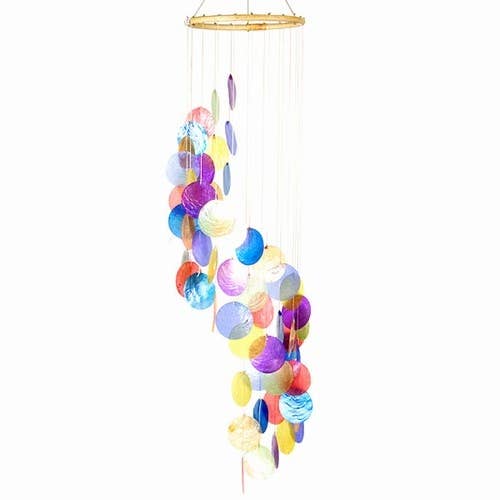 Multi Color Spiral Capiz Shell Wind Chime Mobile – Mutual Adoration + POST