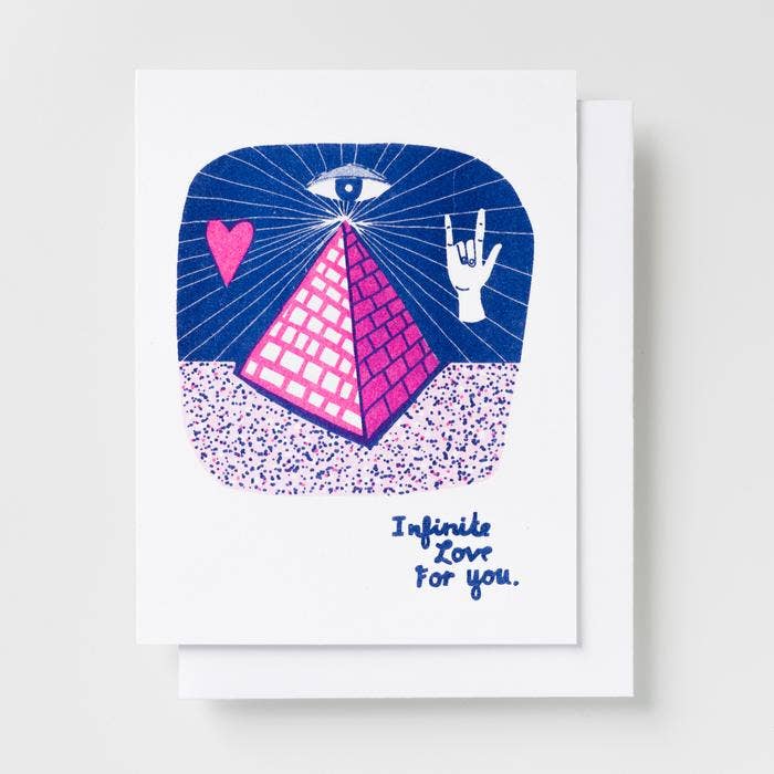 Infinite Love Pyramid Risograph Card – Mutual Adoration + POST