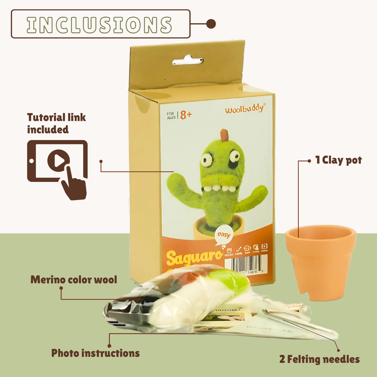 Needle Felting Saguaro Cactus Monster Kit – Mutual Adoration + POST
