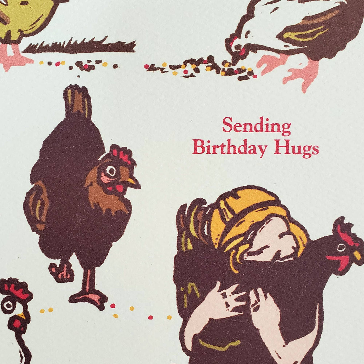 Birthday Hug Chicken Greeting Card – Mutual Adoration + POST