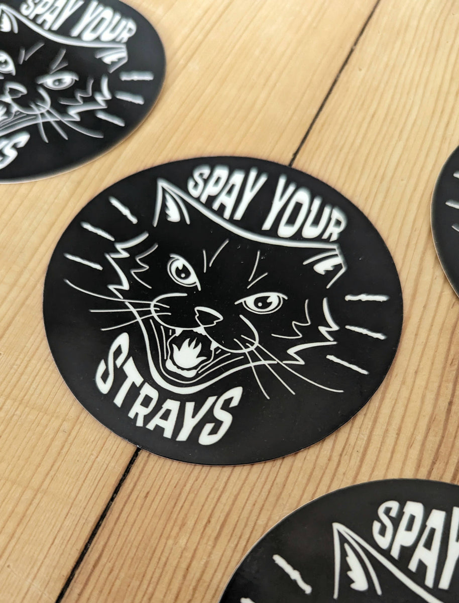 Spay Your Strays Feral Cat Vinyl Sticker – Mutual Adoration + POST