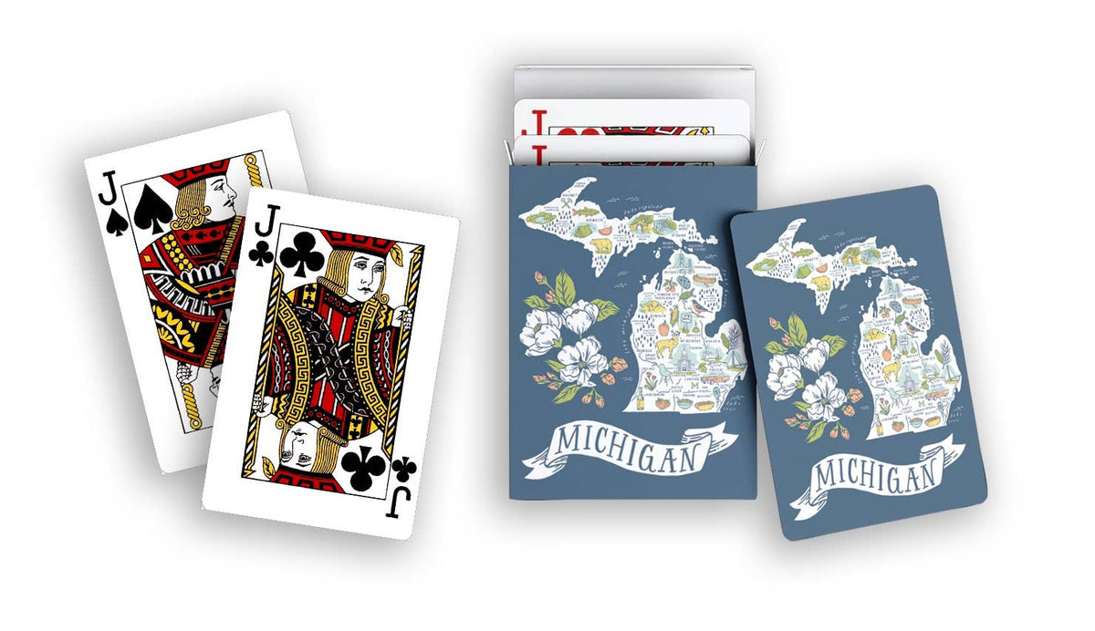 Illustrated Michigan Map Playing Cards – Mutual Adoration + POST
