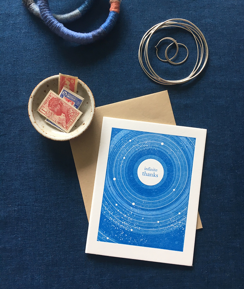 Infinite Thanks Letterpress Greeting Card – Mutual Adoration + POST