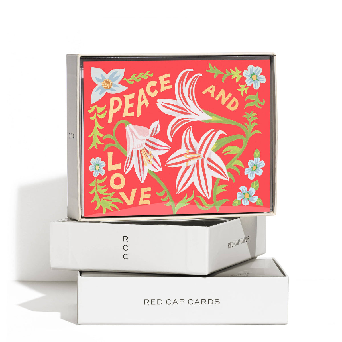 Boxed Set of 8 Peace and Love Amaryllis Holiday Cards – Mutual ...