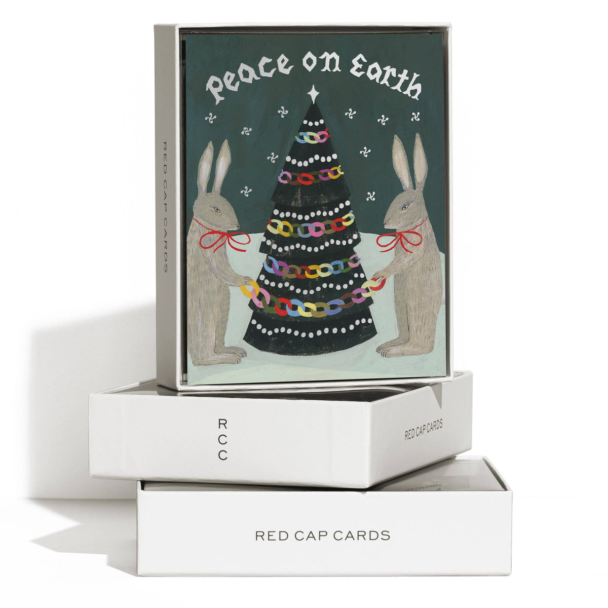 Boxed Set of 8 Peace Rabbits Holiday Cards – Mutual Adoration + POST