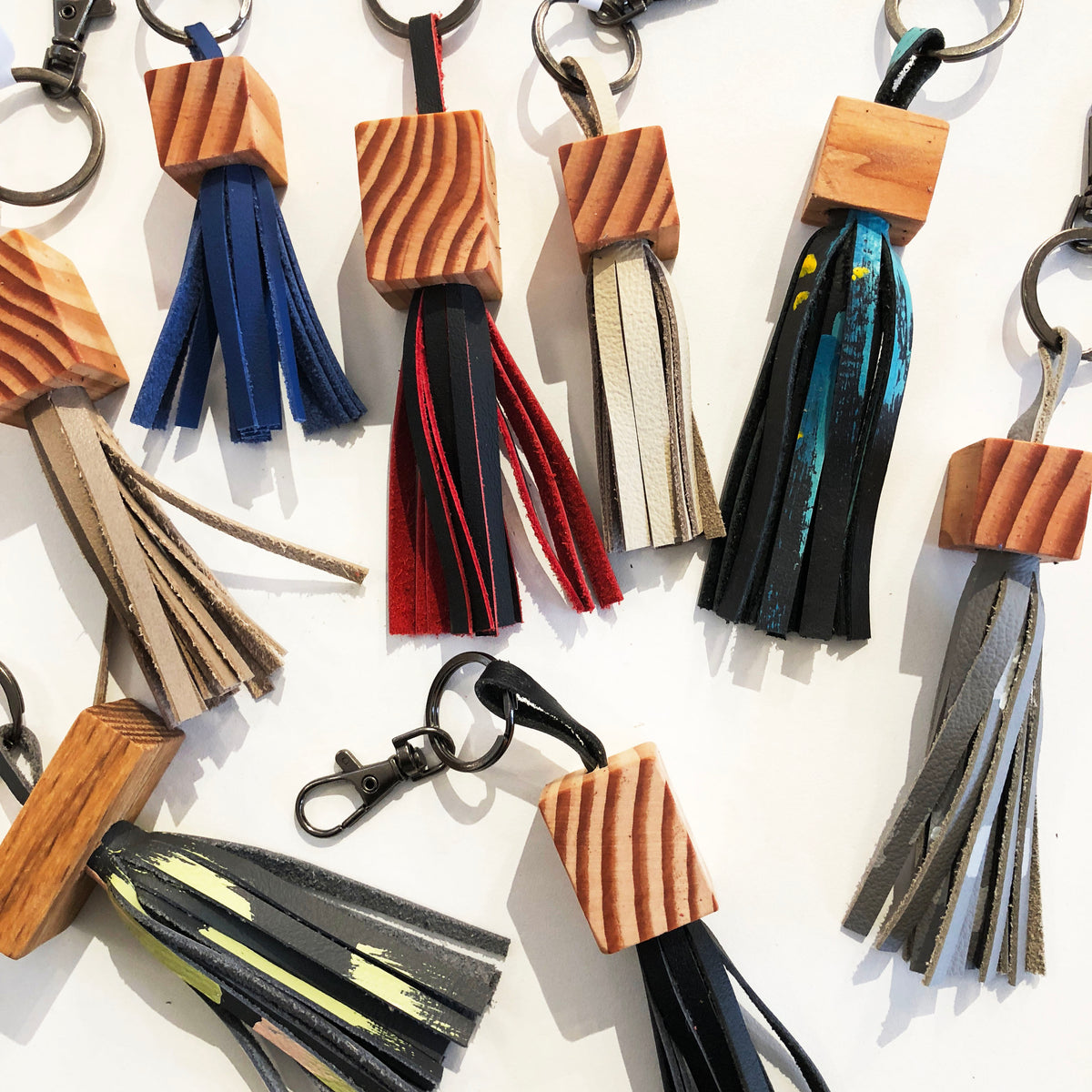 Reclaimed Wood + Salvaged Leather Keychain – Mutual Adoration + POST