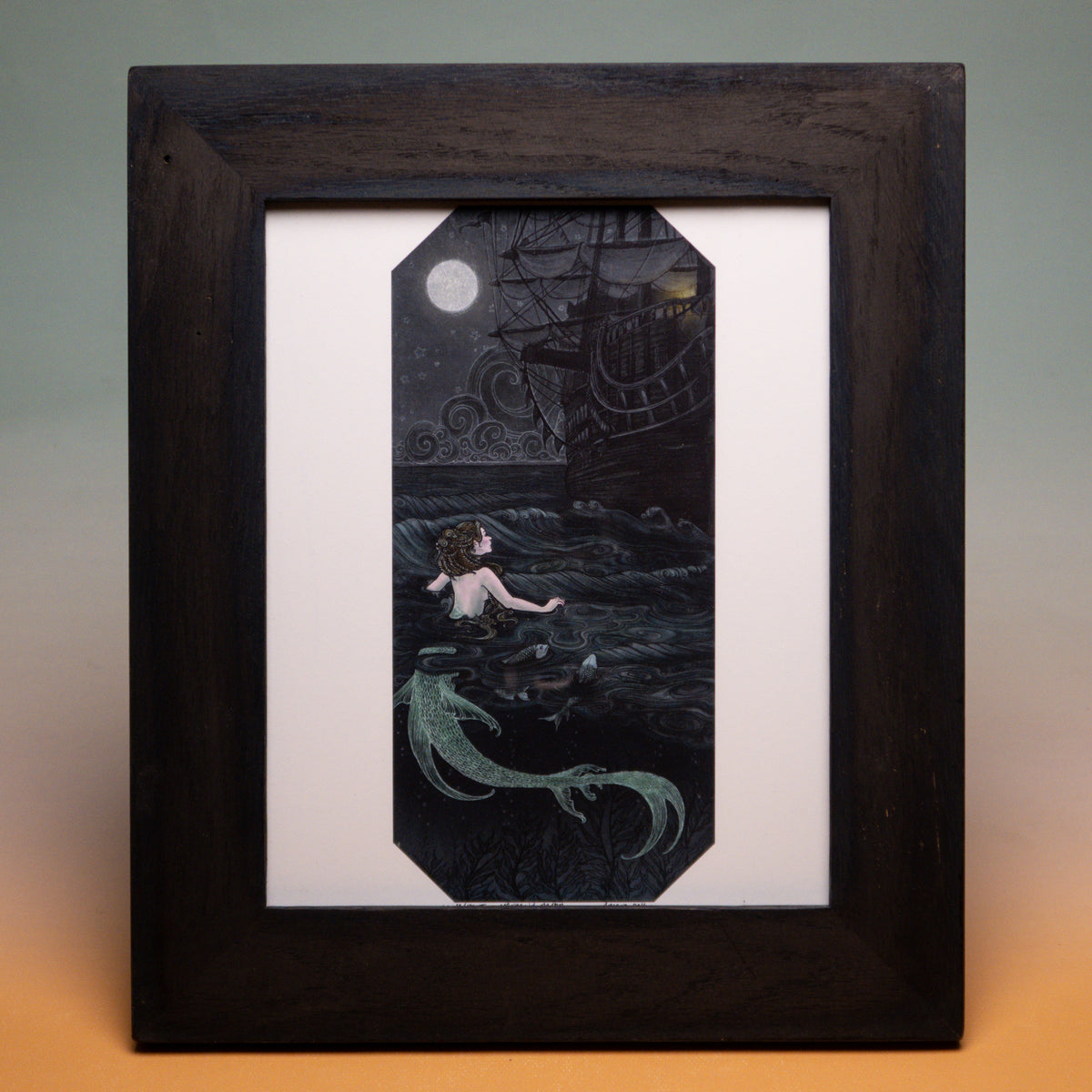 Mermaid Moon Intaglio Art Print in Reclaimed Wood Frame – Mutual ...