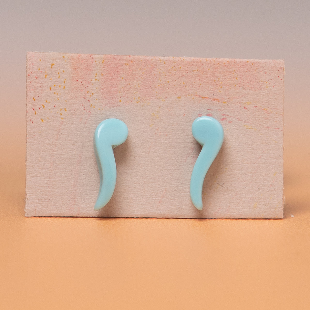 Lucite Stud Earrings - Pale Blue Quotation Punctuation Marks – Mutual ...