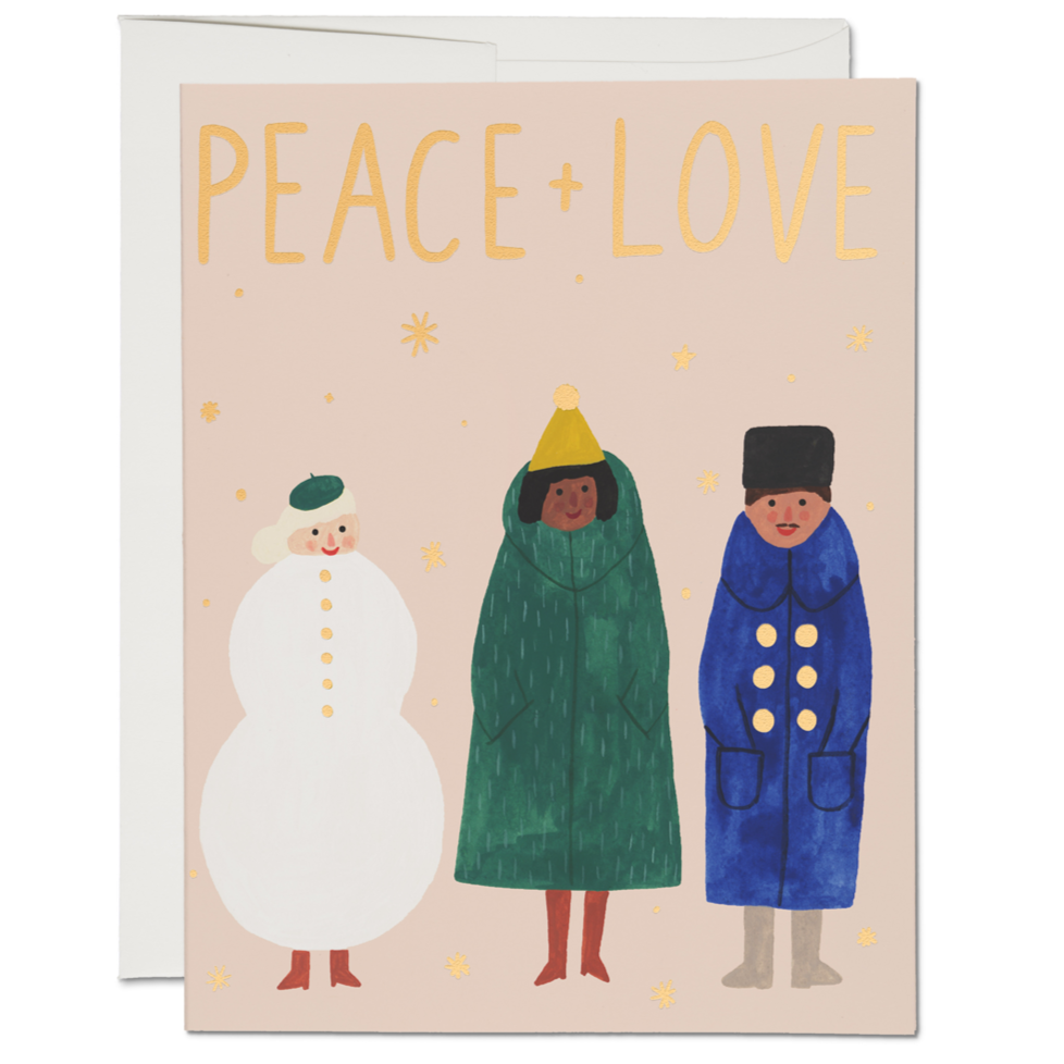 Boxed Set of 8 Peace + Love Friends Holiday Cards – Mutual Adoration + POST