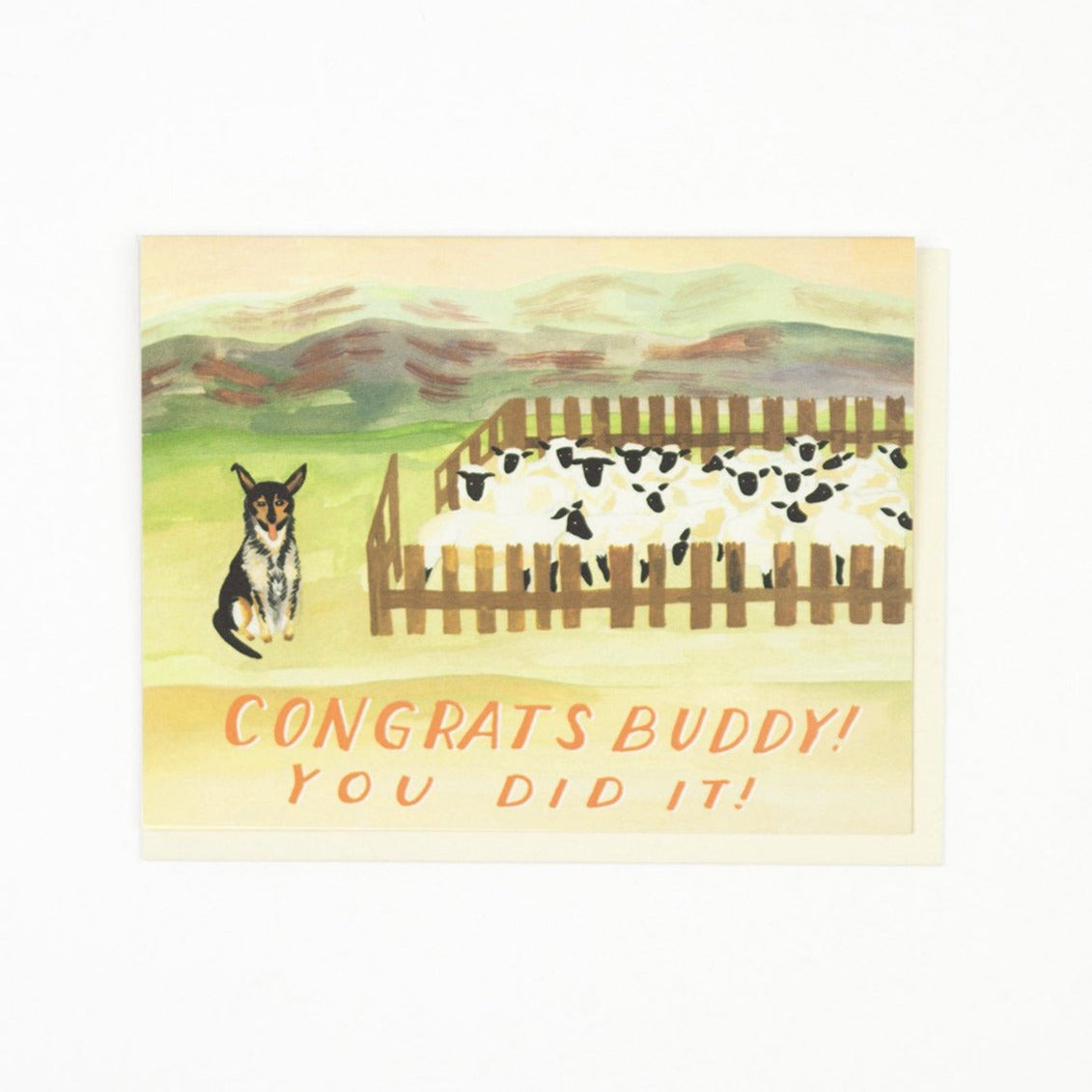 Sheep Dog Congrats Buddy Card – Mutual Adoration + POST