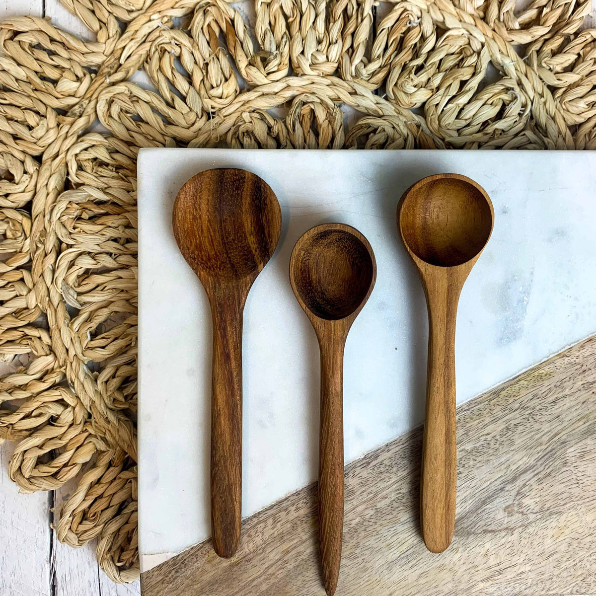 Hand Carved Acacia Wood Scoop Spoons – Mutual Adoration + POST