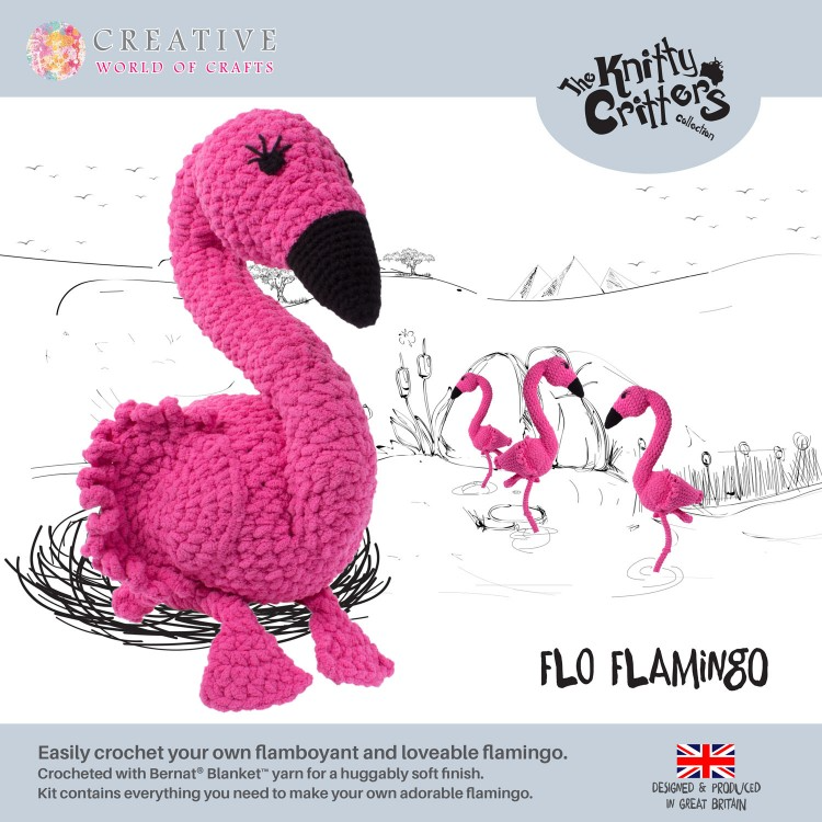 Knitty Critters Flo Flamingo Crochet Kit – Mutual Adoration + POST