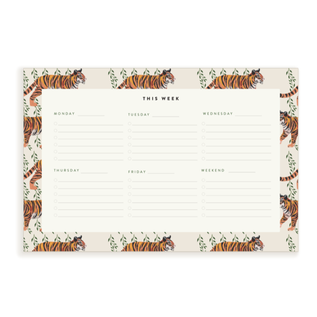 Tiger Vines Weekly Planner Notepad – Mutual Adoration + POST