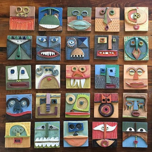 Baby Blue Ceramic Face Tile – Mutual Adoration + POST