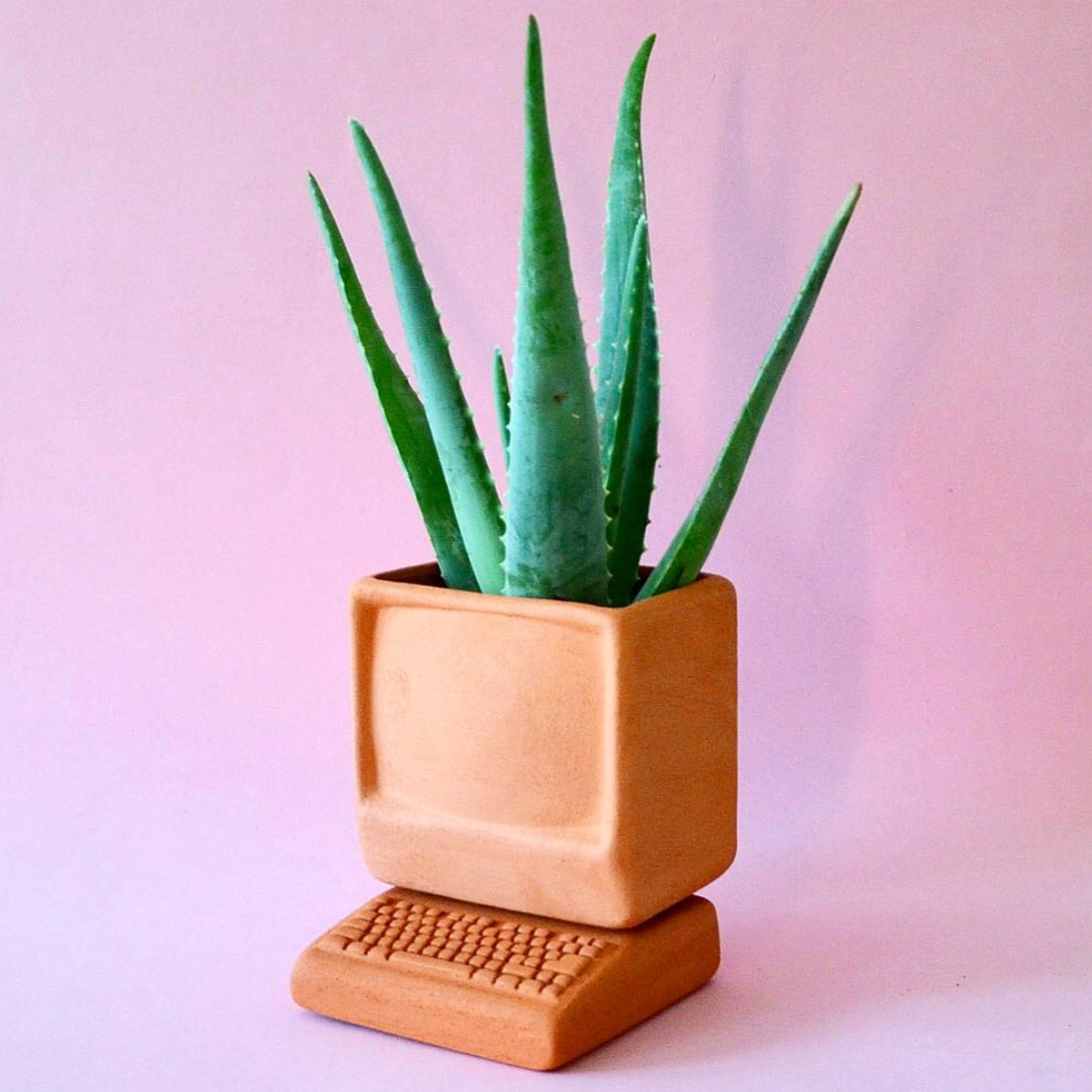 Terracotta Desktop Computer Planter – Mutual Adoration + POST