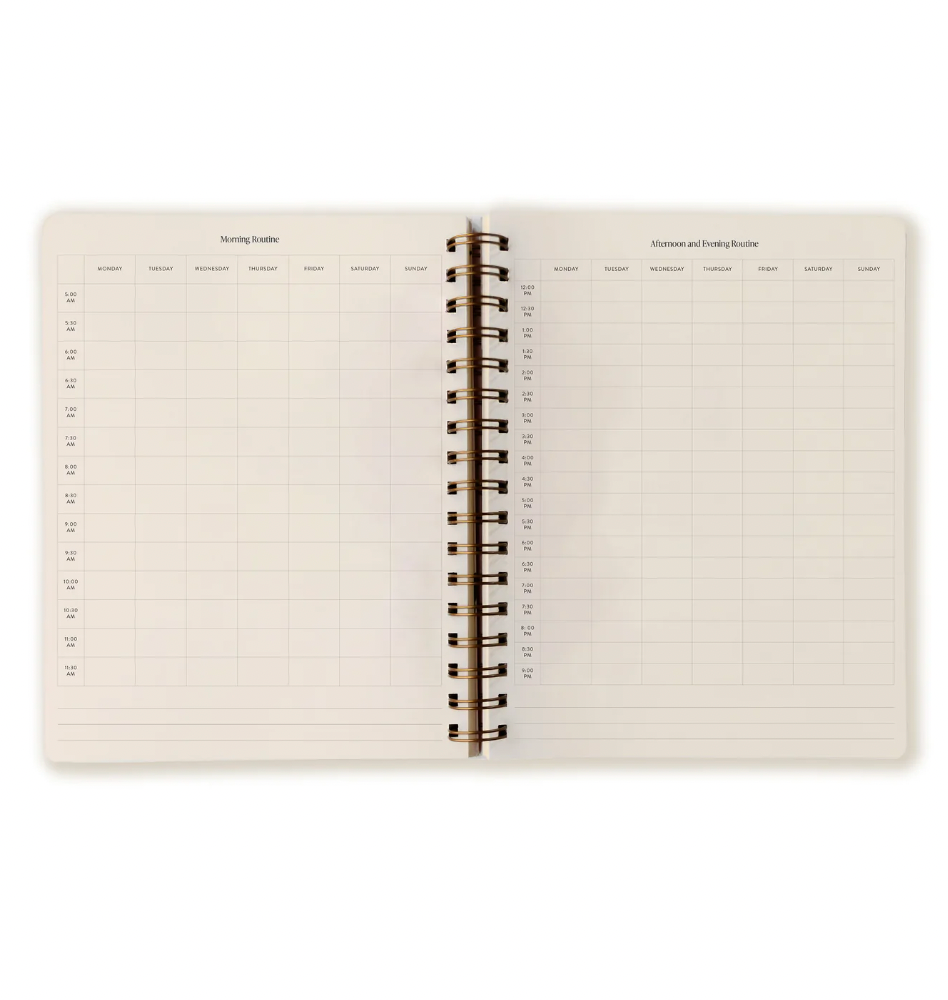 Undated Planner Notebook in Golden Floral Design – Mutual Adoration + POST