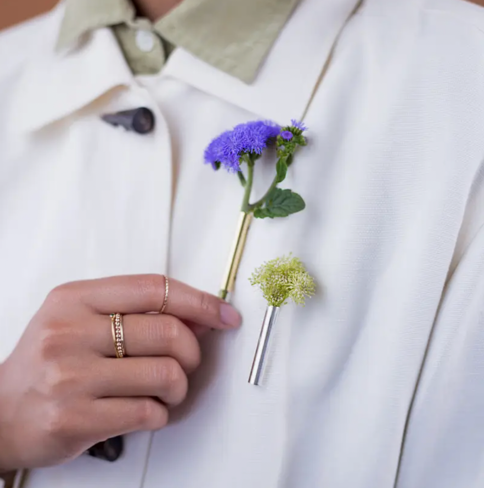 Brass Flower Vase Brooch Lapel Pin – Mutual Adoration + POST