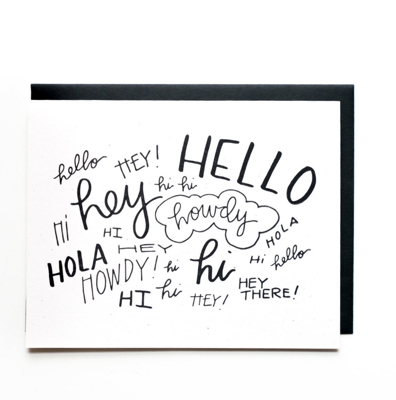 Hi Howdy Hola Hello Greeting Card – Mutual Adoration + POST