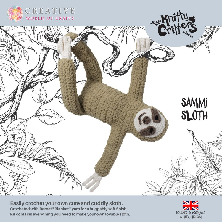 Knitty Critters Sammi Sloth Crochet Kit – Mutual Adoration + POST