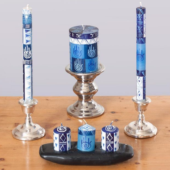 Hamsa Pair of 2 Taper Candles – Mutual Adoration + POST