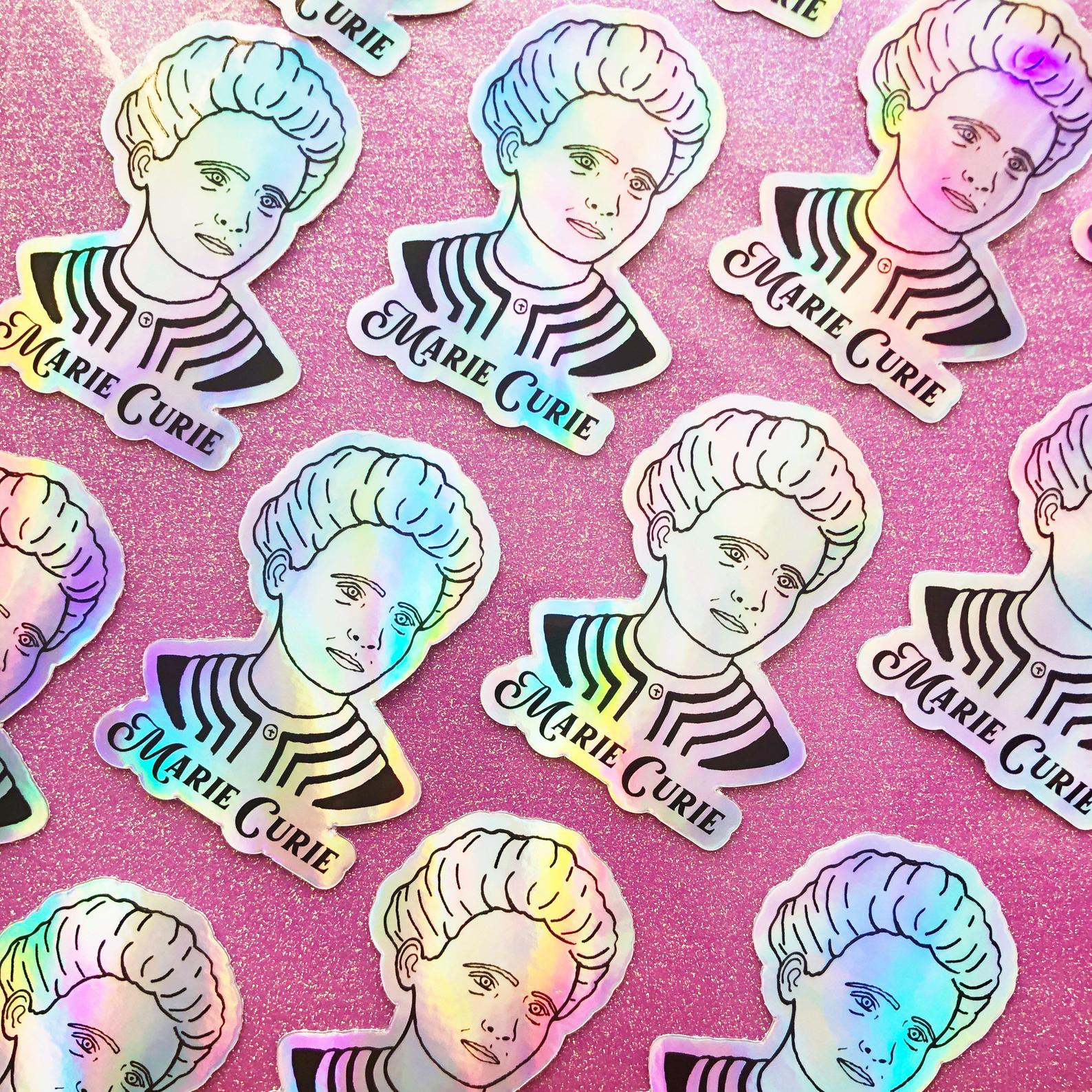 Marie Curie Holographic Sticker – Mutual Adoration + POST