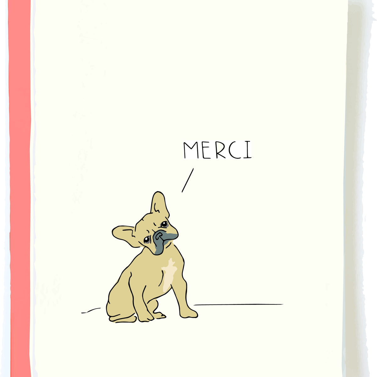 French Bulldog Merci Thank You Card – Mutual Adoration + POST
